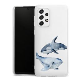 DeinDesign Galaxy A33 5G Handy Silikon H&uuml;lle Case transparent Handyh&uuml;lle Water Colour Ocean Wale Silikon Case