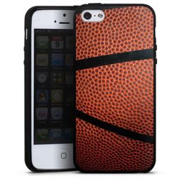 DeinDesign iPhone SE (2016-2019) Handy Silikon H&uuml;lle Case schwarz Handyh&uuml;lle Ball Sports Basketball