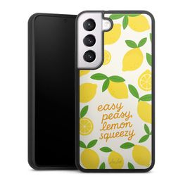 DeinDesign Galaxy S22 Handy Gallery Case Handyh&uuml;lle 9H Geh&auml;rtetes Glas R&uuml;ckseite H&uuml;lle Spruch Statement Lemon Gallery Case