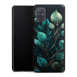 DeinDesign Galaxy A51 Handy Hard Case Schutzh&uuml;lle schwarz Smartphone Backcover Eukalyptus Leaves Black Hard Case