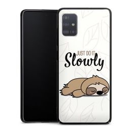 DeinDesign Galaxy A51 Handy Hard Case Schutzh&uuml;lle schwarz Smartphone Backcover Animals Sloth Lazy Sunday Hard Case