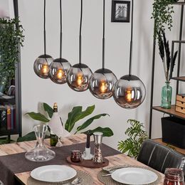 hofstein Gastor H&auml;ngeleuchte Glas 15 cm Rauchfarben, 5-flammig