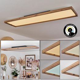 hofstein Longvic Deckenpanel LED Braun, Holzoptik, Schwarz, 1-flammig