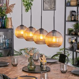 hofstein Koyoto H&auml;ngeleuchte Glas 20 cm Bernsteinfarben, 4-flammig