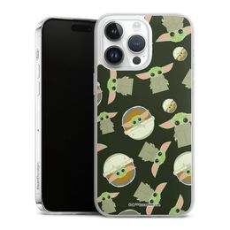 DeinDesign iPhone 14 Pro Max Handy Slim Case Silikon Handyh&uuml;lle transparent H&uuml;lle extra d&uuml;nn Official Licensed Product Star Wars Muster Baby Yoda Silikon Slim 