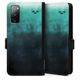 DeinDesign Galaxy S20 Handy Klapph&uuml;lle Handyh&uuml;lle aus Kunst Leder schwarz Flip Case Turquoise Water Fish Sideflip mit Lasche