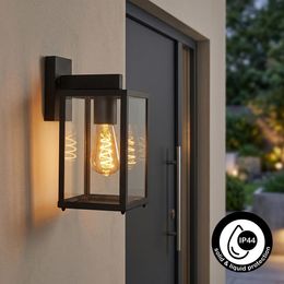 hofstein Palanga Au&szlig;enwandleuchte Schwarz, 1-flammig