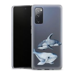 DeinDesign Galaxy S20 FE 5G Handy Silikon H&uuml;lle Case transparent Handyh&uuml;lle Wale Water Colour Ocean Silikon Case
