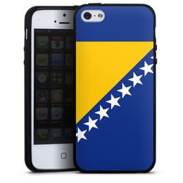 DeinDesign iPhone SE (2016-2019) Handy Silikon H&uuml;lle Case schwarz Handyh&uuml;lle Bosnia Flag