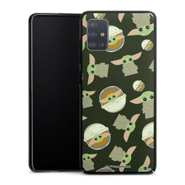 DeinDesign Galaxy A51 Handy Hard Case Schutzh&uuml;lle schwarz Smartphone Backcover Official Licensed Product Star Wars Muster Baby Yoda Hard Case