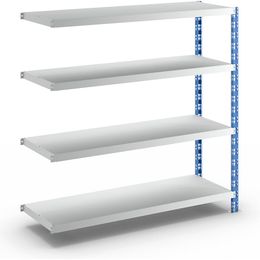 eurokraft basic Gro&szlig;fach-Steckregal, blau/grau, HxBxT 1508 x 1525 x 500 mm, Stahlblechb&ouml;den, Anbauregal