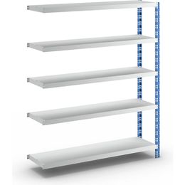 eurokraft basic Gro&szlig;fach-Steckregal, blau/grau, HxBxT 1820 x 1525 x 400 mm, Stahlblechb&ouml;den, Anbauregal