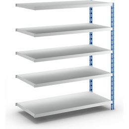 eurokraft basic Gro&szlig;fach-Steckregal, blau/grau, HxBxT 1820 x 1525 x 700 mm, Stahlblechb&ouml;den, Anbauregal