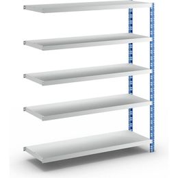 eurokraft basic Gro&szlig;fach-Steckregal, blau/grau, HxBxT 1820 x 1525 x 500 mm, Stahlblechb&ouml;den, Anbauregal