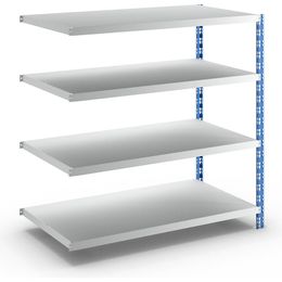 eurokraft basic Gro&szlig;fach-Steckregal, blau/grau, HxBxT 1508 x 1525 x 800 mm, Stahlblechb&ouml;den, Anbauregal