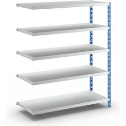 eurokraft basic Gro&szlig;fach-Steckregal, blau/grau, HxBxT 1820 x 1525 x 600 mm, Stahlblechb&ouml;den, Anbauregal