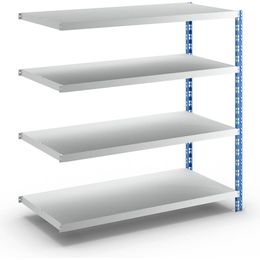 eurokraft basic Gro&szlig;fach-Steckregal, blau/grau, HxBxT 1508 x 1525 x 700 mm, Stahlblechb&ouml;den, Anbauregal