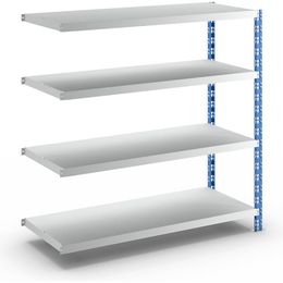 eurokraft basic Gro&szlig;fach-Steckregal, blau/grau, HxBxT 1508 x 1525 x 600 mm, Stahlblechb&ouml;den, Anbauregal