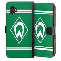 DeinDesign Galaxy XCover 6 Pro Handy Klapph&uuml;lle Handyh&uuml;lle aus Kunst Leder schwarz Flip Case Official Licensed Product Logo Sv Werder Bremen Sideflip mit langer 