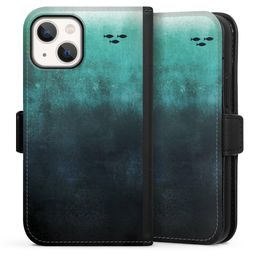DeinDesign Galaxy A51 Handy Klapph&uuml;lle Handyh&uuml;lle aus Kunst Leder schwarz Flip Case Turquoise Water Fish Sideflip mit Lasche