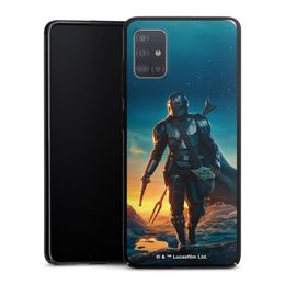 DeinDesign Galaxy A51 Handy Hard Case Schutzh&uuml;lle schwarz Smartphone Backcover Star Wars The Mandalorian Sunset Hard Case