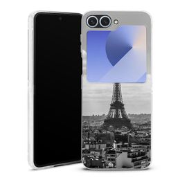 DeinDesign Galaxy Z Flip 6 Handy Hard Case Schutzh&uuml;lle transparent Smartphone Handy H&uuml;lle Eiffeltour Paris France Hard Case