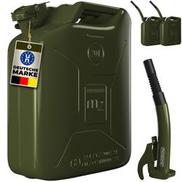 Monzana Metallkanister 20L 3er-Set inkl Ausgie&szlig;er