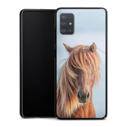 DeinDesign Galaxy A51 Handy Hard Case Schutzh&uuml;lle schwarz Smartphone Backcover Animals Animal Look Horse Hard Case