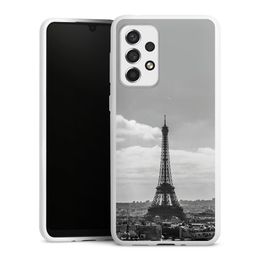 DeinDesign Galaxy A33 5G Handy Silikon H&uuml;lle Case wei&szlig; Handyh&uuml;lle Eiffeltour Paris France Silikon Case