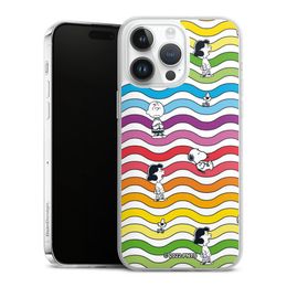 DeinDesign iPhone 14 Pro Max Handy Slim Case Silikon Handyh&uuml;lle transparent H&uuml;lle extra d&uuml;nn Snoopy Muster Peanuts Silikon Slim Case