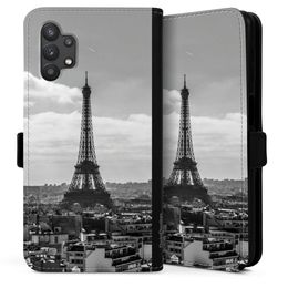 DeinDesign Galaxy A32 5G Handy Klapph&uuml;lle Handyh&uuml;lle aus Kunst Leder schwarz Flip Case Eiffeltour Paris France Sideflip mit langer Lasche