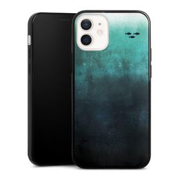 DeinDesign iPhone 12 mini Handy Slim Case extra d&uuml;nn Silikon Handyh&uuml;lle schwarz H&uuml;lle Turquoise Water Fish Silikon Slim Case