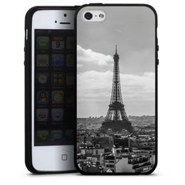 DeinDesign iPhone SE (2016-2019) Handy Silikon H&uuml;lle Case schwarz Handyh&uuml;lle Eiffeltour Paris France
