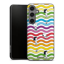 DeinDesign Galaxy S25+ Handy Premium Silikon H&uuml;lle Handyh&uuml;lle schwarz Case Snoopy Muster Peanuts Silikon Premium Case