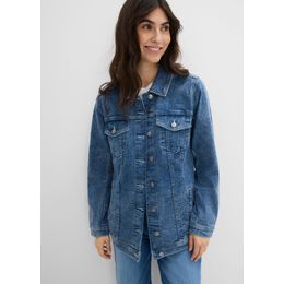 bonprix Stretch-Jeansjacke Boyfriend, blau, Gr.50, Weite Boyfriend Jeansjacke mit Stretch, 82% Baumwolle (organic)