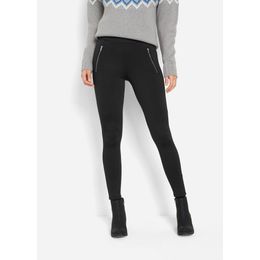 bonprix Thermo-Leggings, schwarz, Gr.56/58 (3XL), Bequeme Thermo-Leggins mit seitlichen Reisverschl&uuml;ssen