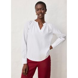 bonprix Tunika mit Seidenanteil, wei&szlig;, Gr.36, elegante Tunika mit Seidenanteil und schm&uuml;ckenden smok Einsatz am Ausschnitt und &Auml;rmel, aus Seide