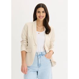 bonprix Blazer mit Knopfdetail, beige, Gr.42, Eleganter Blazer mit Knopfdetail