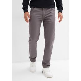 bonprix Regular Fit Stretch-Thermohose Straight, grau, Gr.52, Thermo-Hose mit flauschigem Flanellfutter, aus Flanell