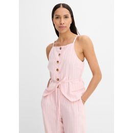bonprix Blazerweste aus k&uuml;hlendem Leinen-Mix, rosa, Gr.46, Blazerweste mit Bindedetail aus k&uuml;hlendem Leinen-Mix, aus Leinen,Viskose