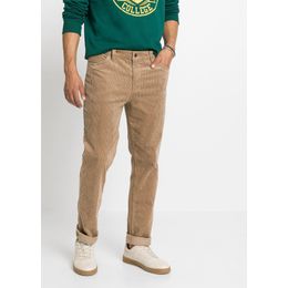bonprix Regular Fit Stretch-Cordhose mit Komfortschnitt, braun, Gr.48, Bequeme Cordhose mit Stretchanteil f&uuml;r mehr Komfort, aus Cord