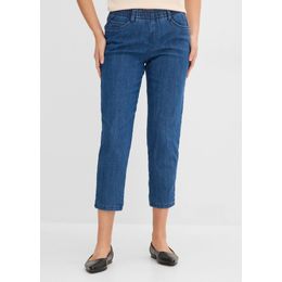 bonprix Straight-Jeans (2er Pack), blau, Gr.42, Komfortable Hose sorgt mit dem Gummibund an der Taille f&uuml;r Bequemlichkeit, dunkelblau denim: 82% Baumwolle