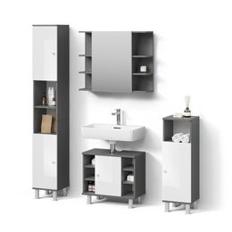 BADM&Ouml;BEL-SET Fucino Anthrazit 4 Teile