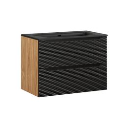WASCHTISCH 80cm Elora Schwarz und Holz