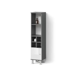 MIDISCHRANK Fucino Wei&szlig; Hochglanz 30 x 130.6 cm kleine T&uuml;r