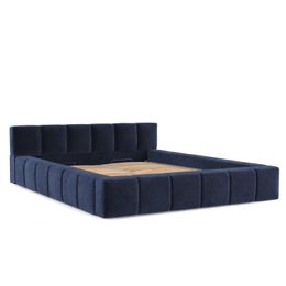 POLSTERBETT Milos mit Stauraum 200/200 cm Marineblau im Terra NW Stoff