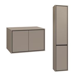WASCHTISCHUNTERSCHRANK 78cm Soph&eacute;a 2er-Set Taupe