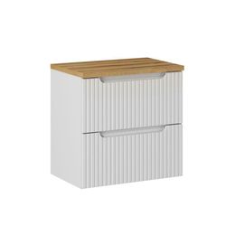 WASCHTISCHUNTERSCHRANK 60.4cm Riva Wei&szlig; und Holz