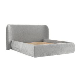 POLSTERBETT Bellano mit Stauraum 200/200 cm Hellgrau im Lotta Stoff