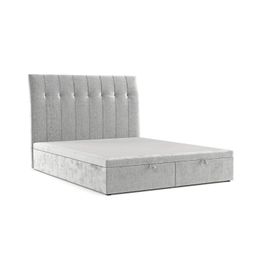 POLSTERBETT Kelsea mit Stauraum 180/200 cm Hellgrau im Lotta Stoff